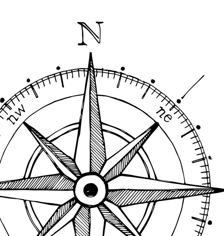 Compass print Simple compass print Printable men by kiwiNberries