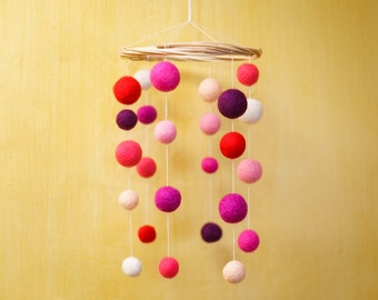Felt ball mobile | Etsy
