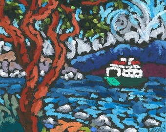Vivid Oil Pastel mini-Landscapes by Brett Varney by BrettVarneyArt
