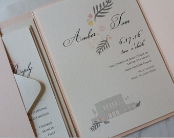 Lds wedding invite | Etsy