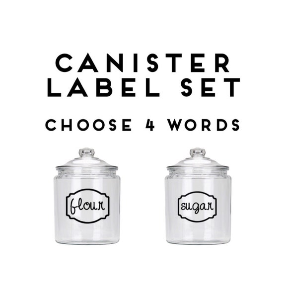 Canister Labels Canister Decals Kitchen Canister Labels