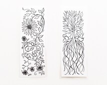 Unique hand drawn bookmark related items | Etsy