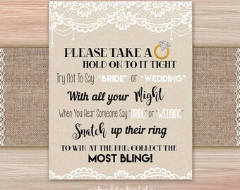 Wedding game signs | Etsy