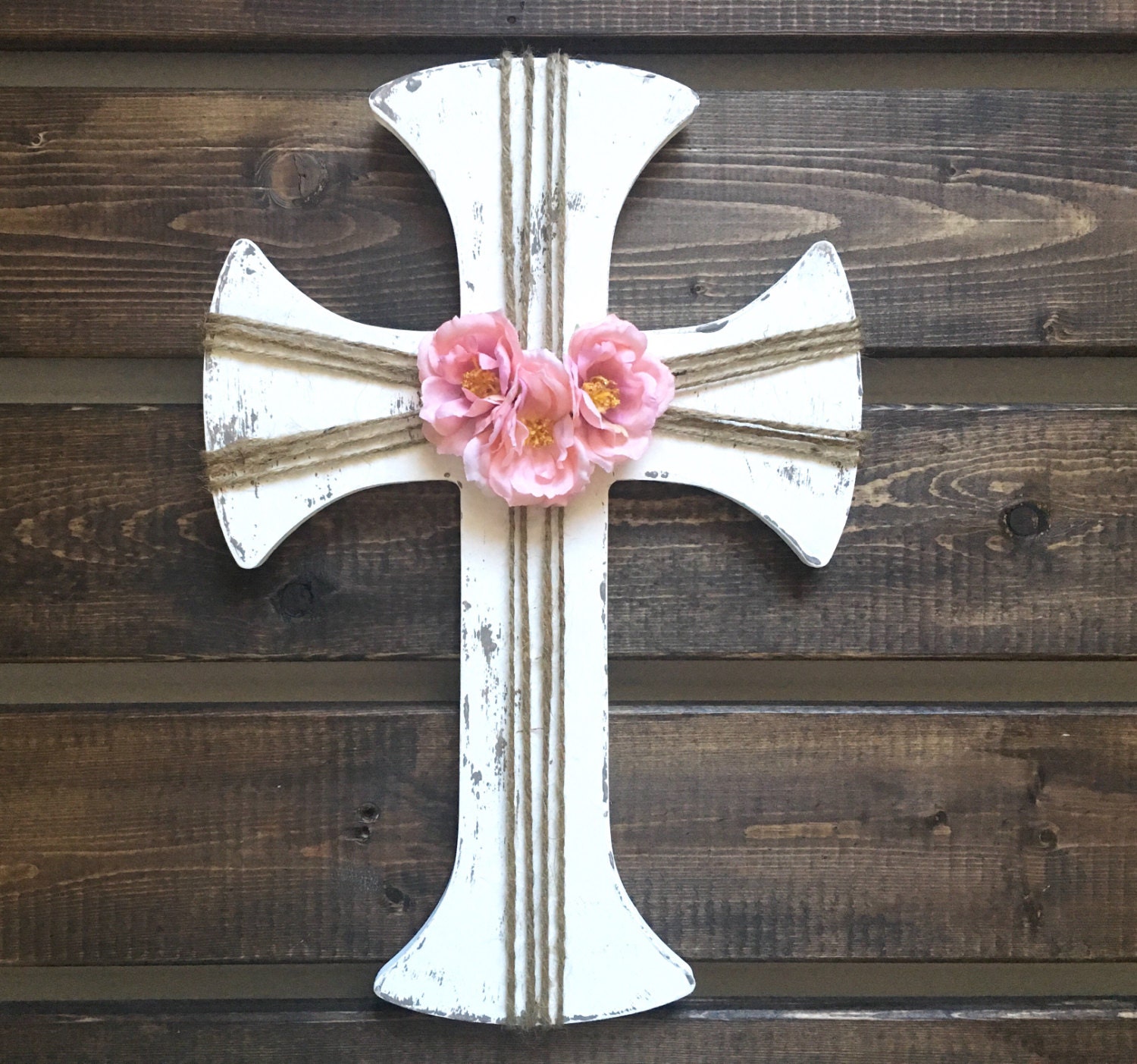 Wooden Cross Baptism Cross Baby Baptism Gift by LetterFlyDesigns