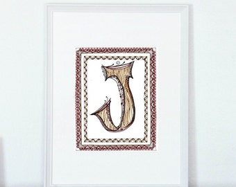 Letter j monogram | Etsy