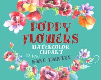 Unique poppy clip art related items | Etsy