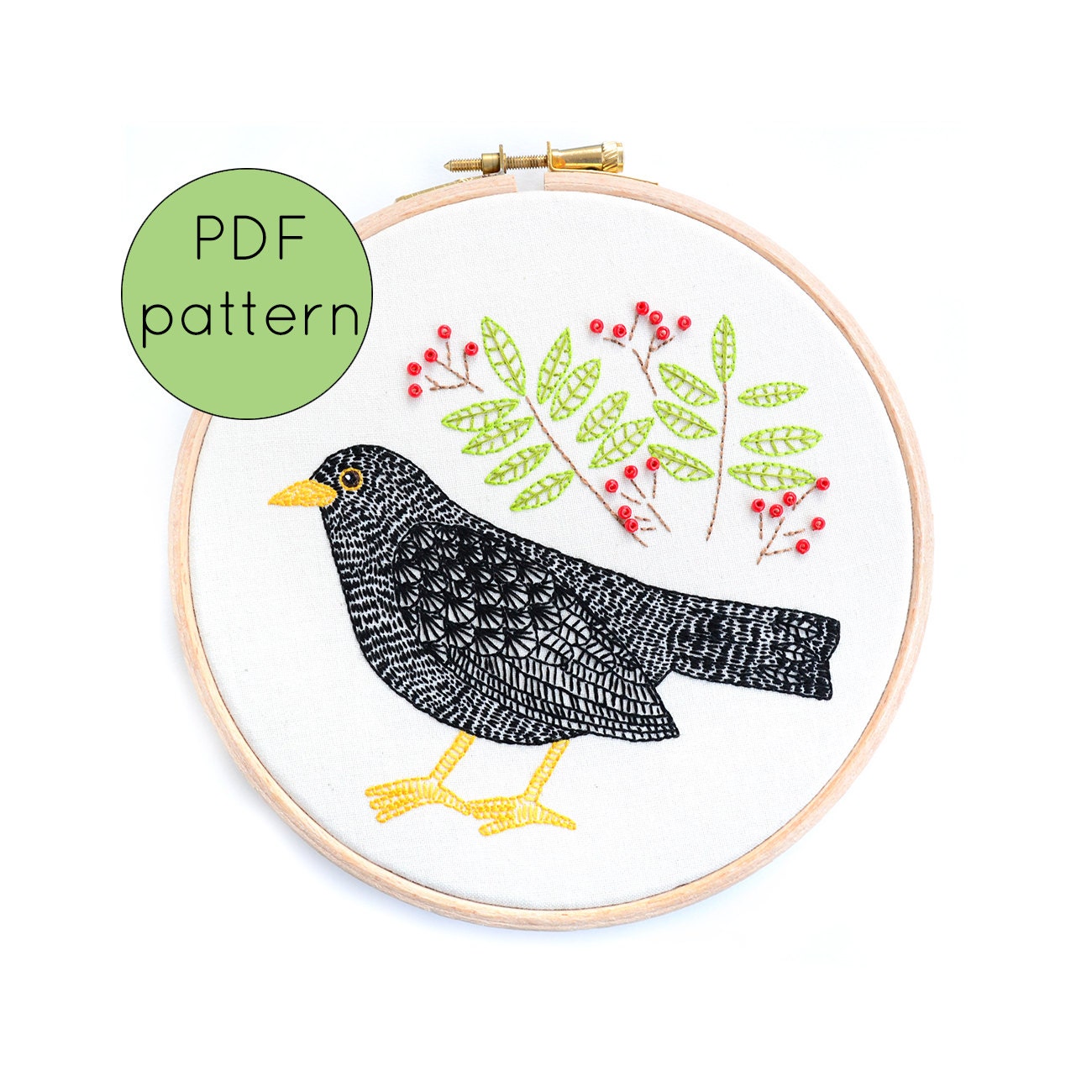 Embroidery Pattern Download Bird Hand Embroidery Pattern PDF