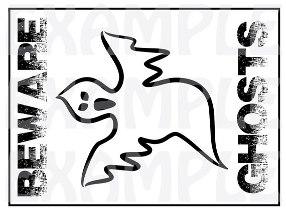 PDF: Beware Ghosts Sign Halloween Crossing Sign Party