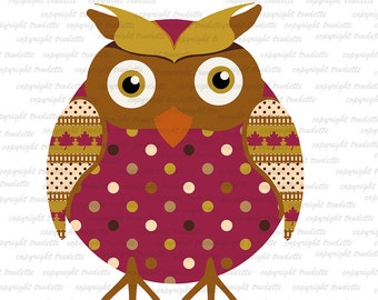 Fall owls clipart | Etsy