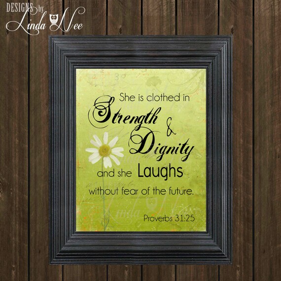 Proverbs 31 25 Woman Bible Verse Printed Wall By Designsbylindanee