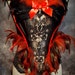 FIREBIRD Raven Feather Burlesque Costume red black victorian