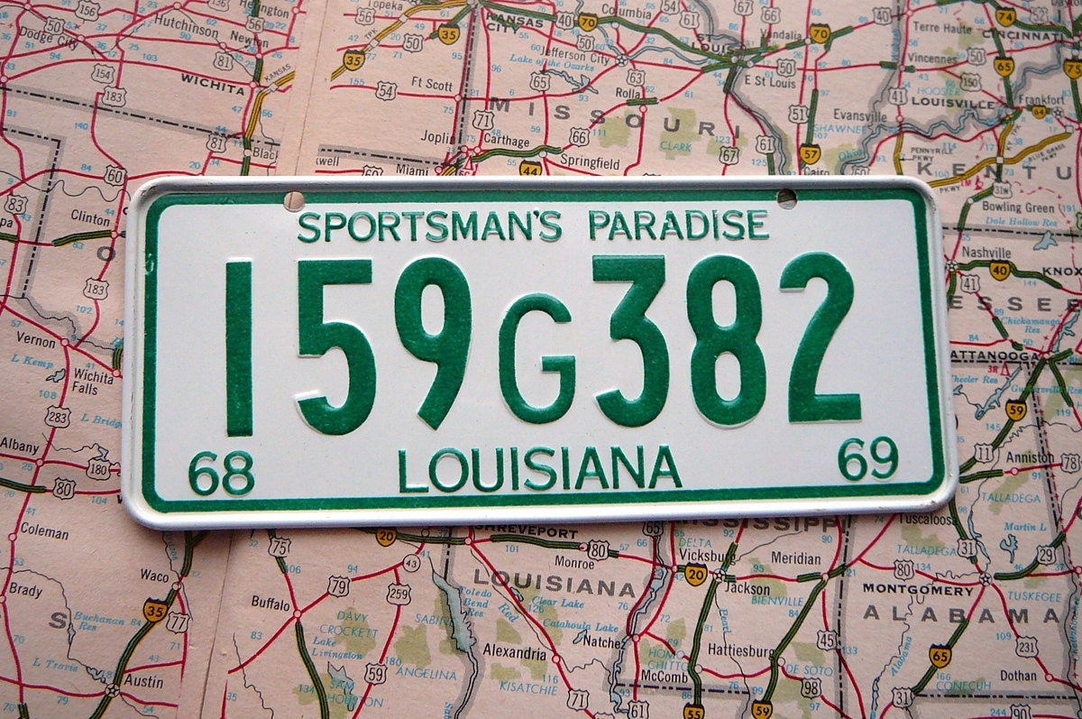 1968 Vintage LOUISIANA Mini Miniature License Plate Bicycle Cereal Box ...