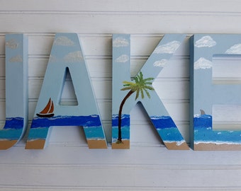 Beach theme letters | Etsy