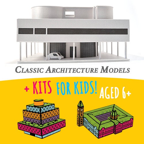Architectural paper models and kits by PaperLandmarks on Etsy