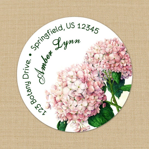 Hydrangeas Address Labels or Stickers by PoshGirlBoutique on Etsy