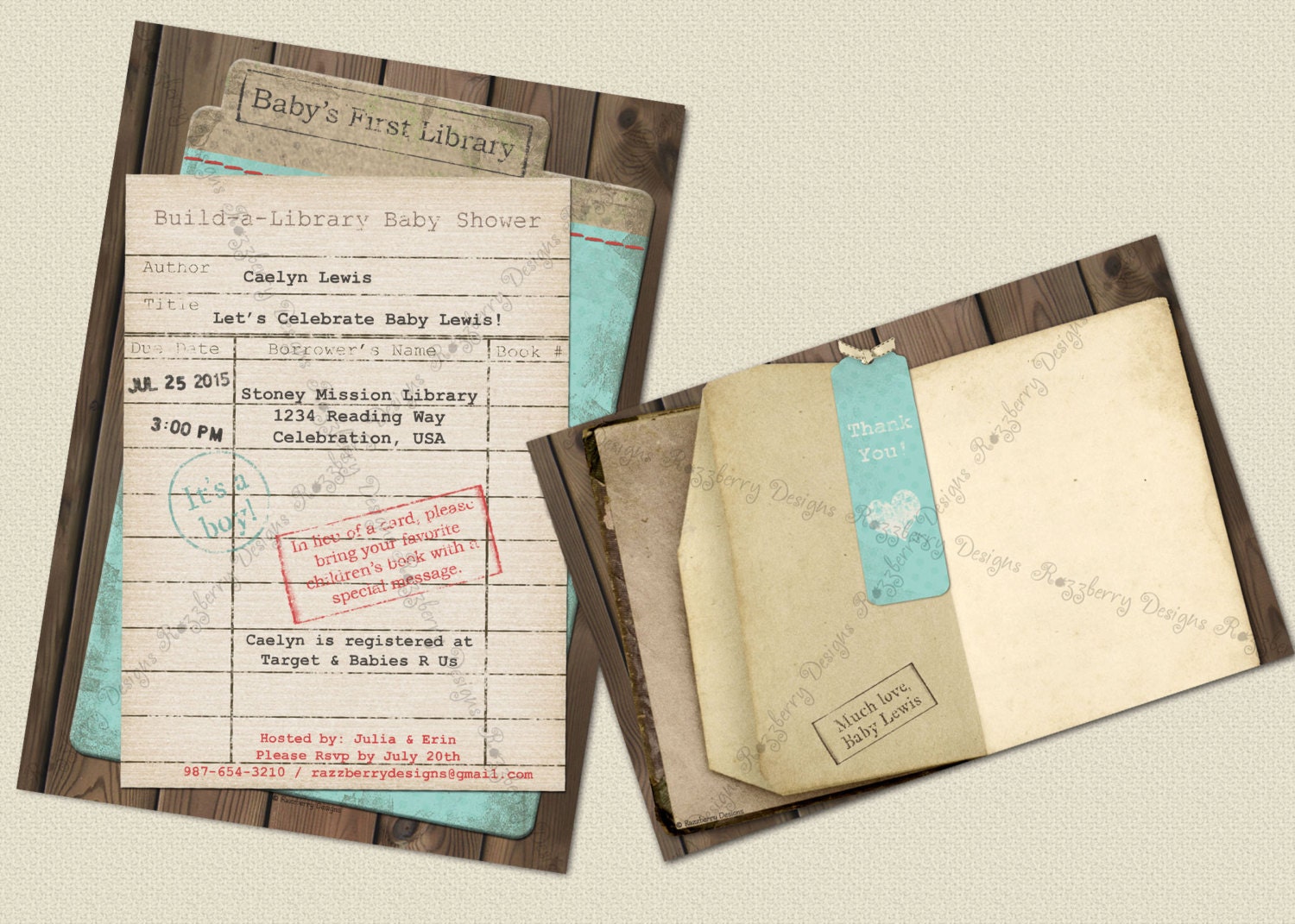 Library Card Baby Shower Invitation at Dorothy Bufkin blog