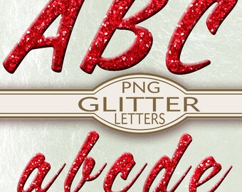 Red glitter font | Etsy