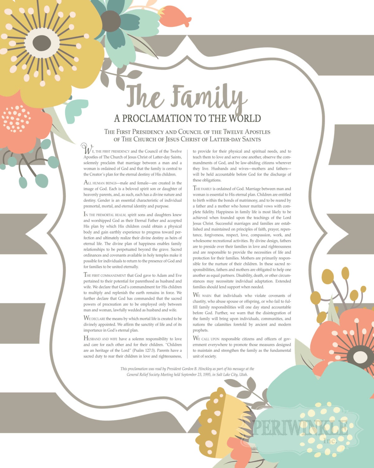 LDS Family Proclamation-Printable-Instant Download-3 Sizes