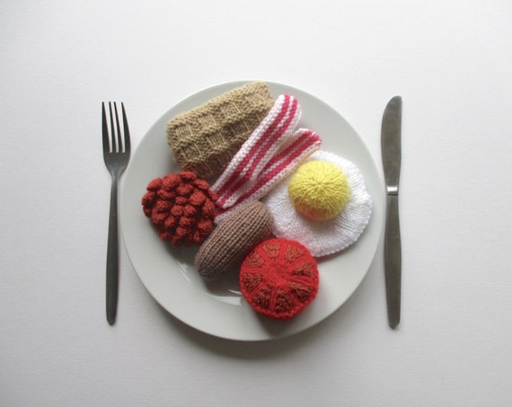 Big breakfast toy food knitting patterns