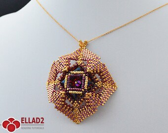 Tutorial Aster Pendant Beading pattern PDF