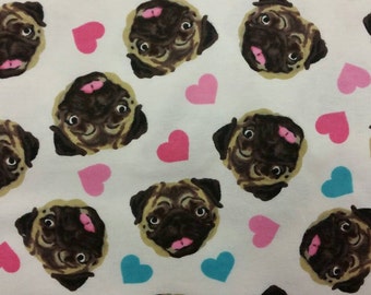 Unique pug fabric related items | Etsy