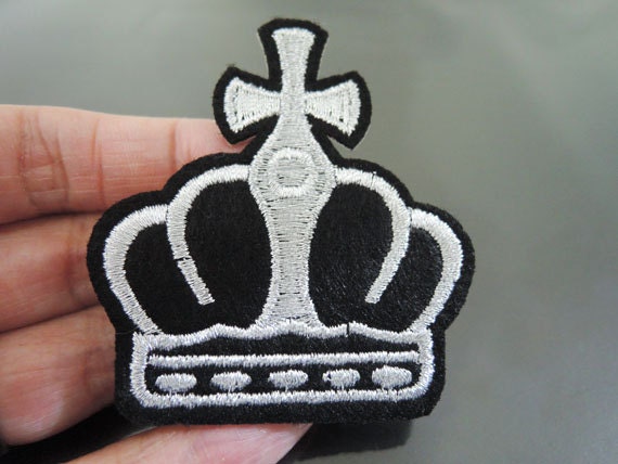 Crown Patches Silver patch Applique embroidered patch Iron On