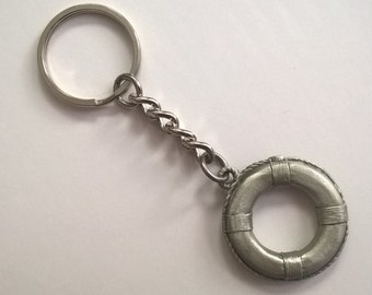 Pewter Sailboat Key Chain with Satin Finish