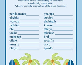 Beach word scramble | Etsy