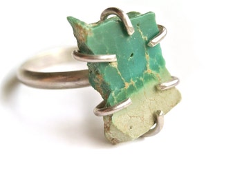 Raw turquoise ring | Etsy