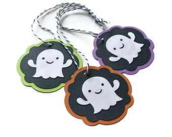Items similar to Set of 8 Ghost Tags on Etsy
