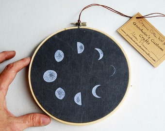 Moon embroidery | Etsy