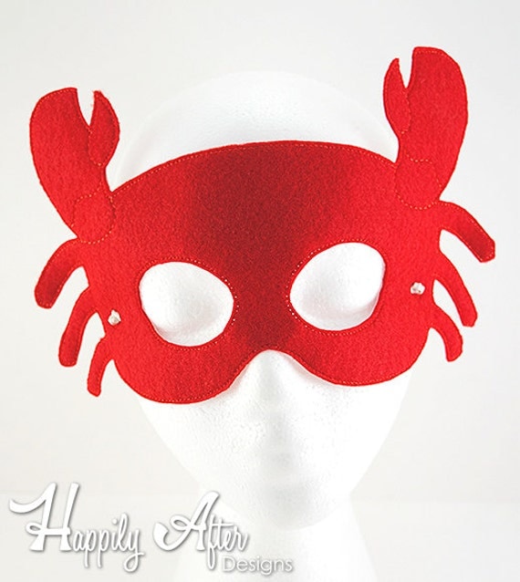 Crab Mask Embroidery Design, crab mask, machine embroidery, ITH mask ...