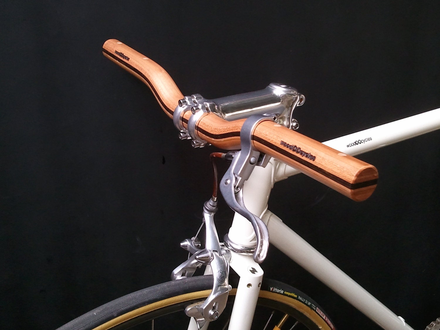 cherry and blackwood riser bicycle handlebar wooden bicycle