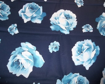 Blue rose fabric | Etsy
