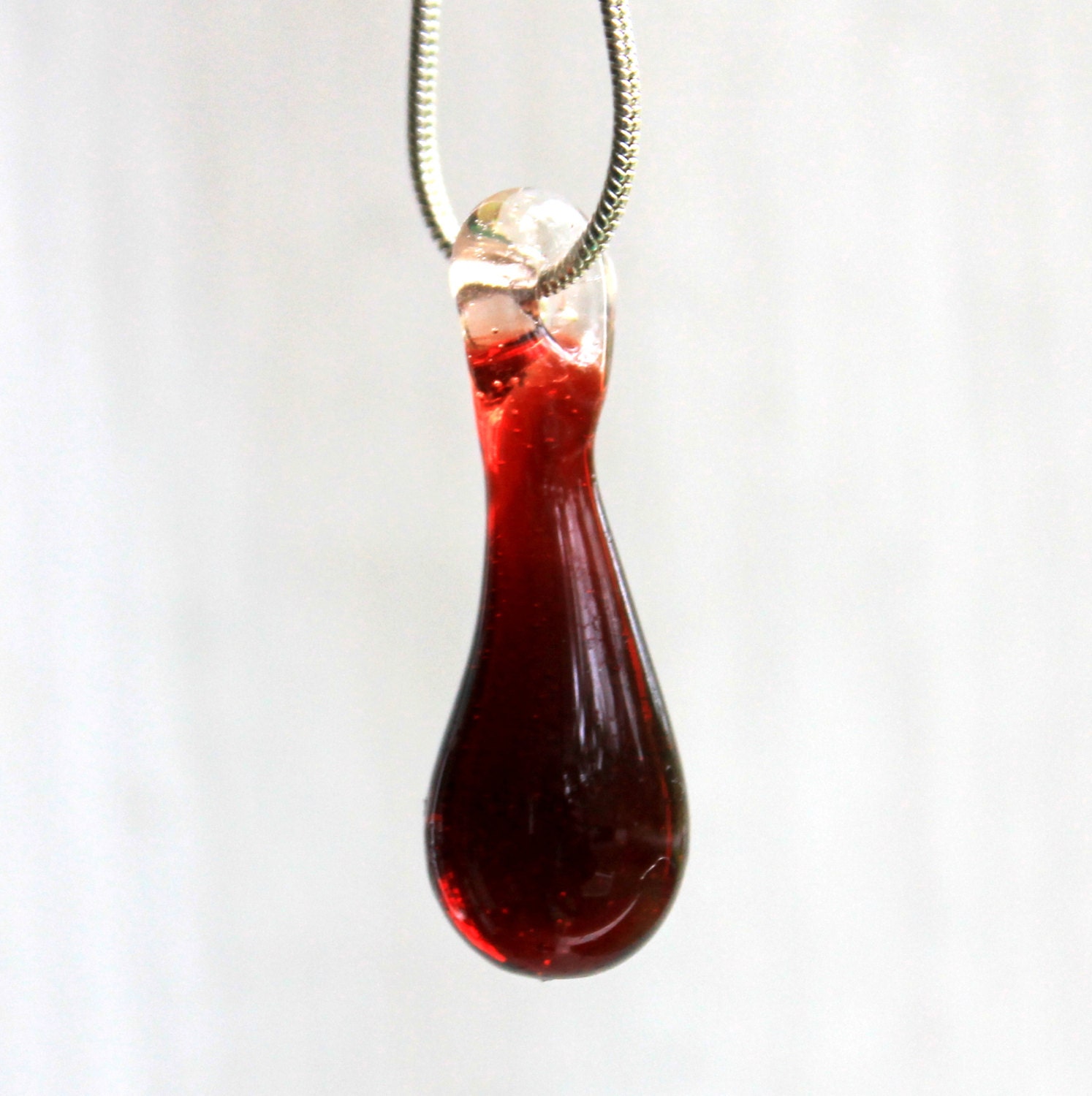 Blood Drop Necklace Boro Glass Pendant Anti Valentine Glass