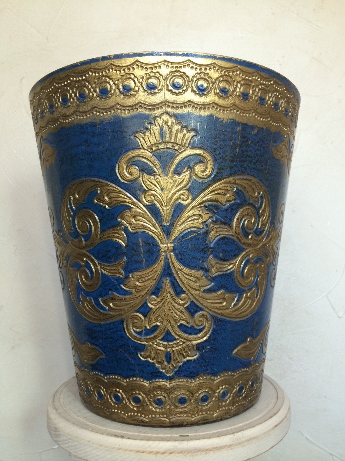 Vintage Italian Florentine Trash Can Florentine Waste Basket