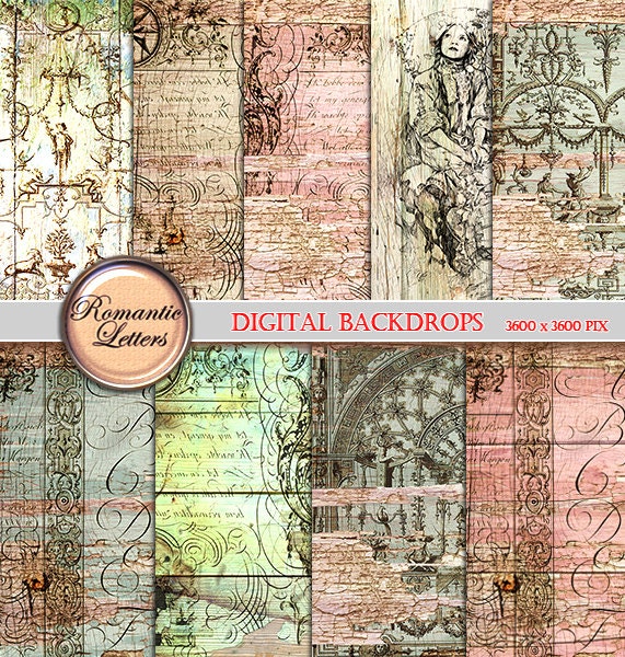 Digital Scrapbook Paper Pack Shabby Chic digital background