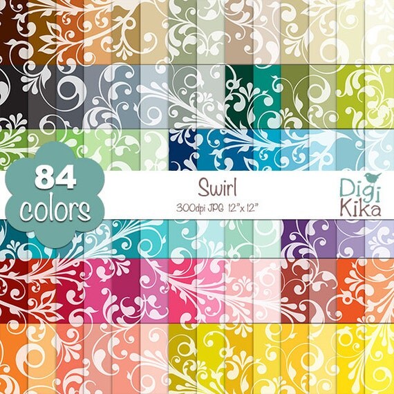 Items similar to Swirl Digital Papers - Rainbow Swirl Papers - Swirl ...