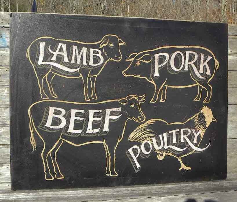 Butcher Shop Signoriginal wooden sign Lamb Pork Poultry
