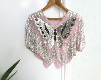 Sequin butterfly top | Etsy