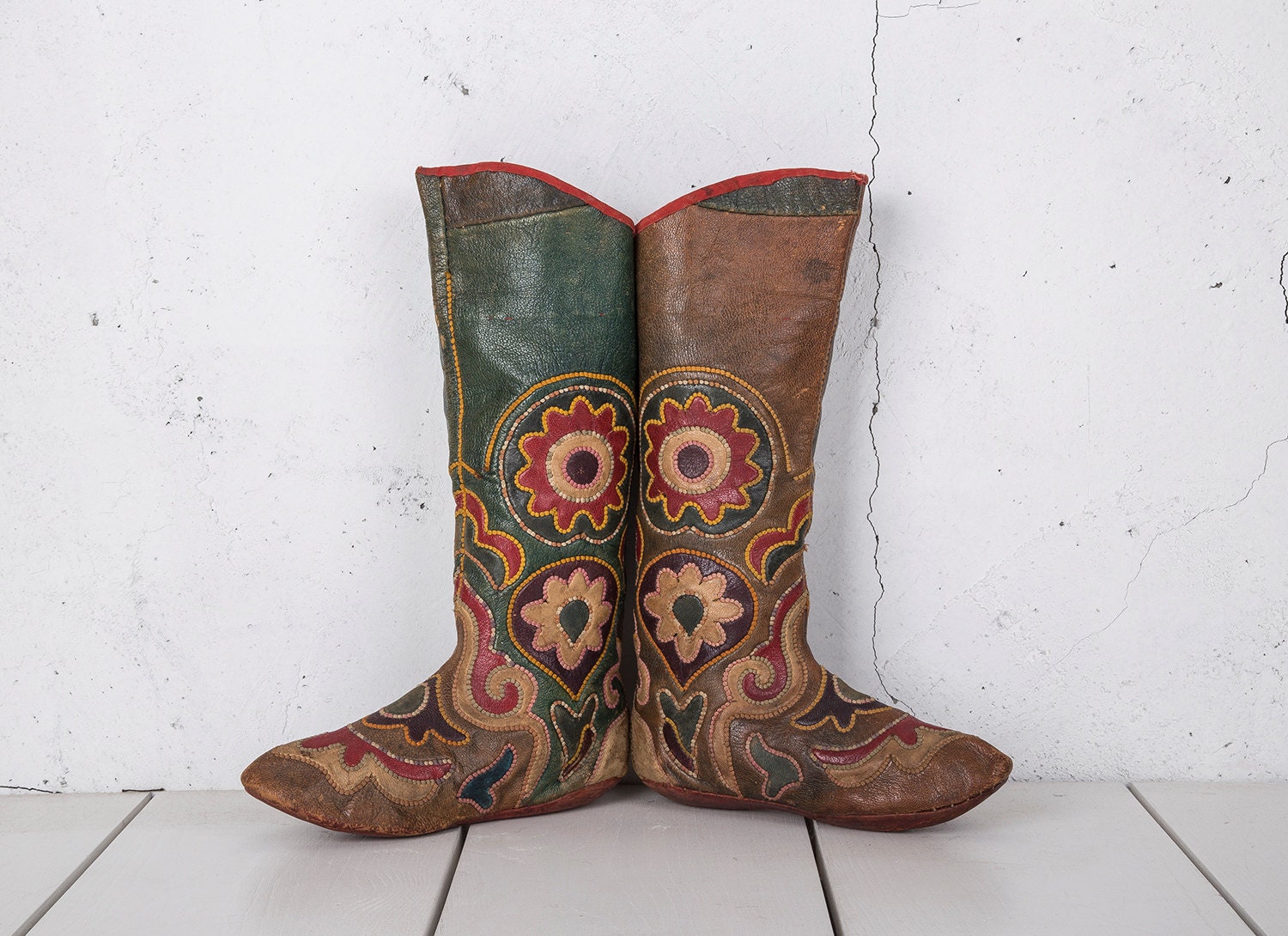 Boots Old Handmade Leather Boots Kyrgyz Boots Tribal Boots Tribal ...
