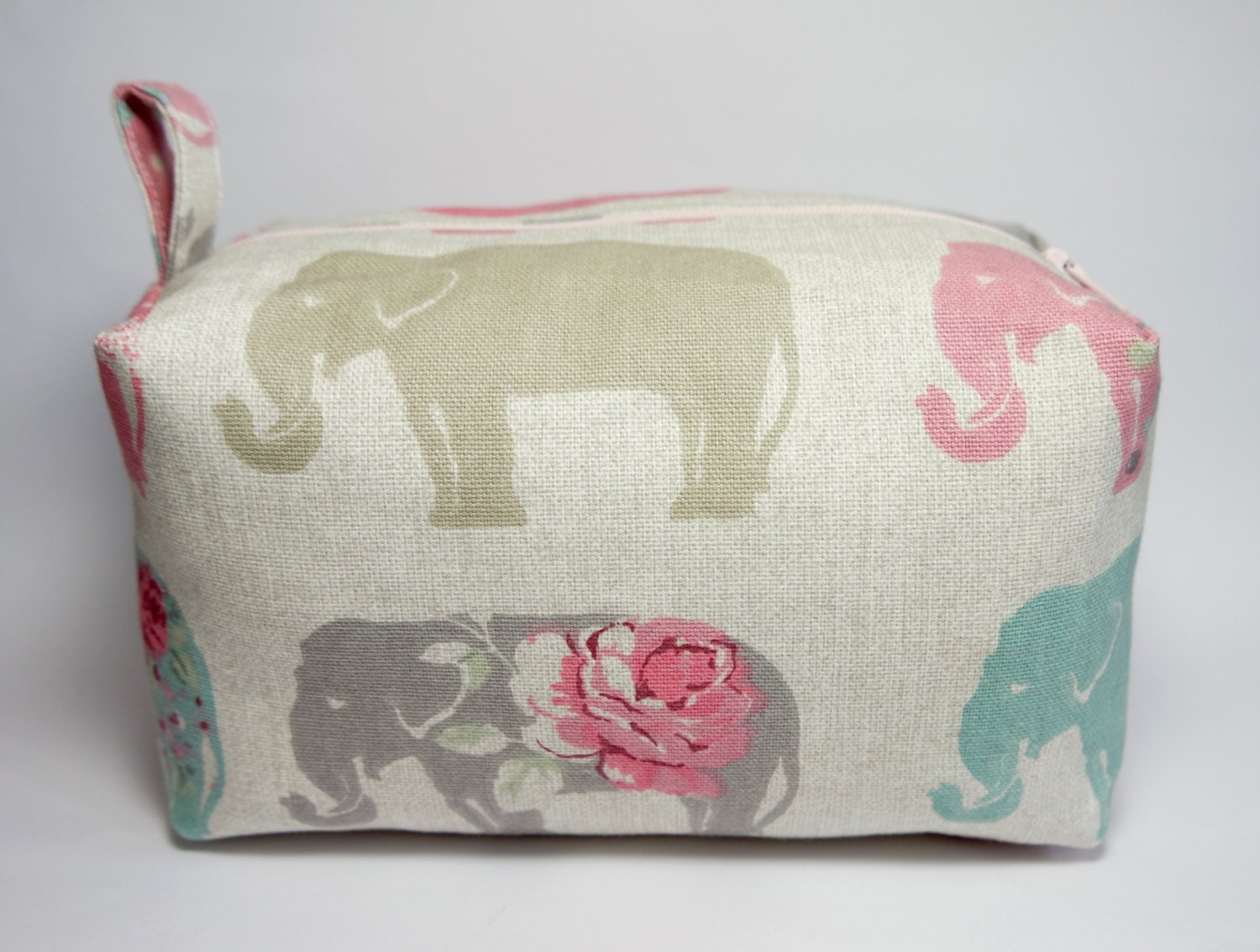 Large box makeup bag/ travel bag/ wash bag made with cotton