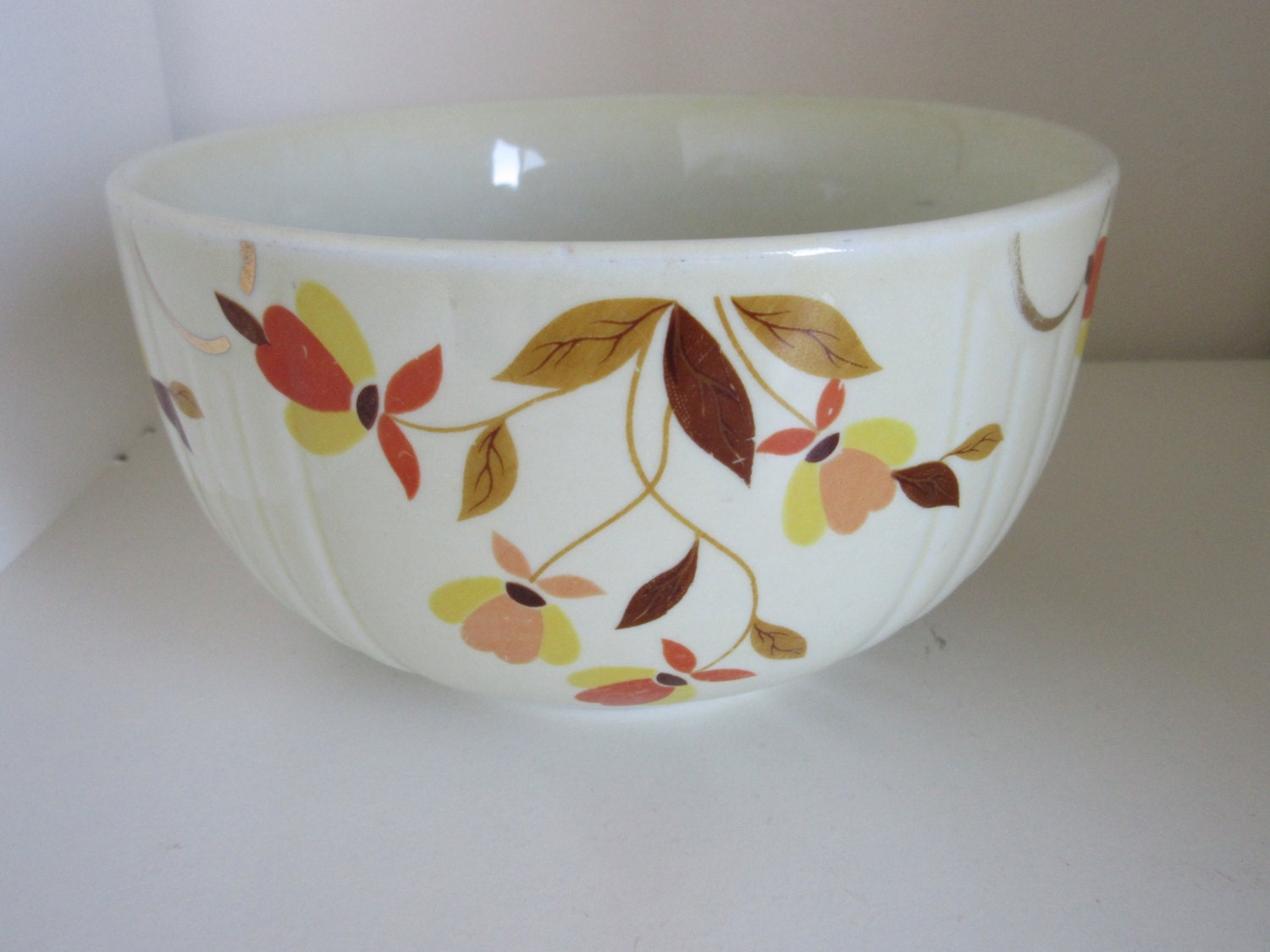 Vintage Hall Jewel Tea Autumn Leaves Pattern 1940’s Serving Bowl ...