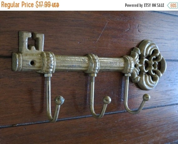 ON SALE TODAY Antique Gold Key Holder / by VeritasInspired on Etsy