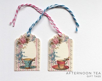 Tea party name tags | Etsy