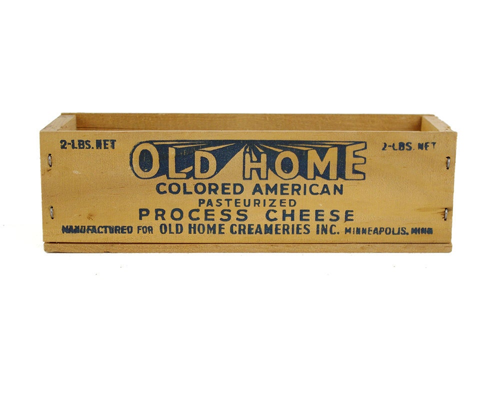 Wooden 2 lbs American Cheese Box, Old Home Creameries Minneapolis ...