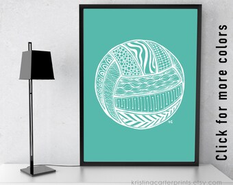 Volleyball wall art | Etsy