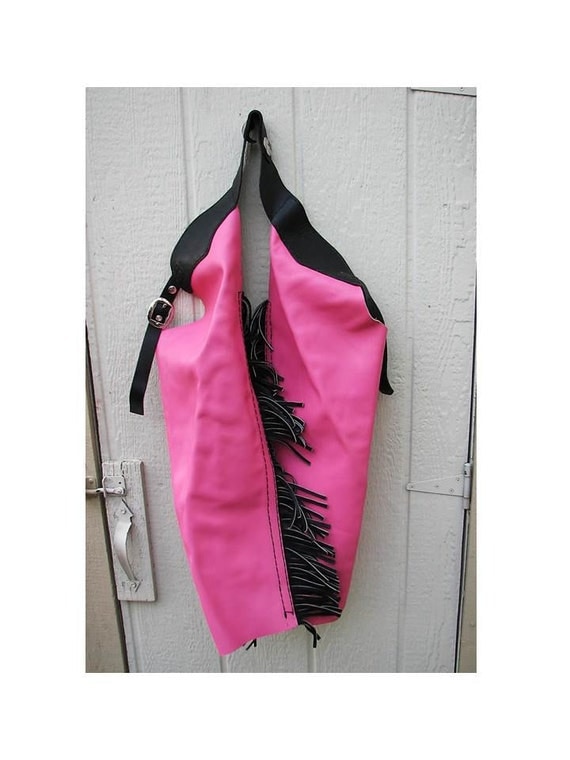 Handcrafted Pink Leather Riding Chaps Child Girls by TUSCANBEACH