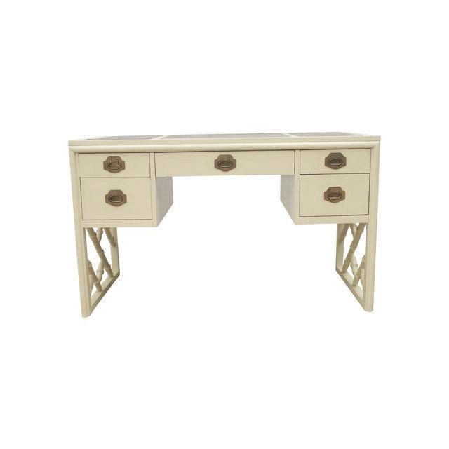 Chippendale Faux Bamboo Dixie Desk | Hollywood Regency Desk | Palm ...