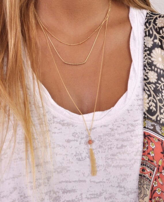 Items similar to Gold Necklace Set; Delicate Layered Gold Filled ...